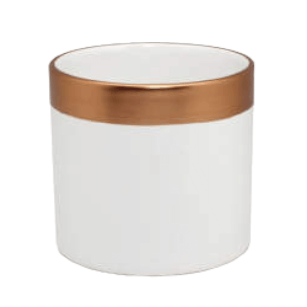 White and Rose Gold Plant Cover Pot – The Lily Pot